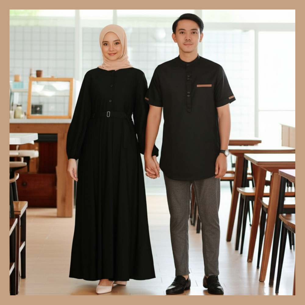 Jual GAMIS COUPLE PASANGAN SUAMI ISTRI IDAMAN WARNA BLACK TERBARU BY ...