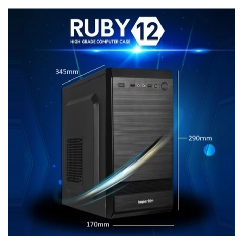 Jual Imperion Ruby12 PC Case M-ATX include Black PSU 500 Watt + Rear Black Fan | Shopee Indonesia