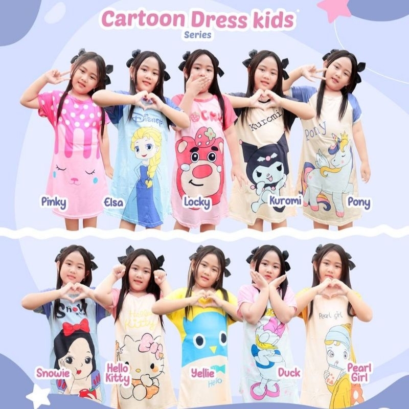 Jual CARTOONS DRESS KIDS ORI by DAFFI / baju anak gambar kartun ...