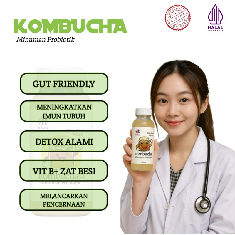 Jual Kombucha Original 1Liter minuman probiotik Varian Buah | Shopee ...