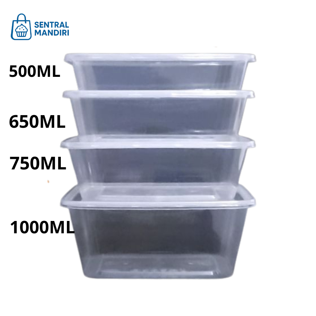 Jual Thinwall Persegi Panjang 500Ml, 650Ml, 750Ml, & 1000Ml Merk DM | Shopee Indonesia