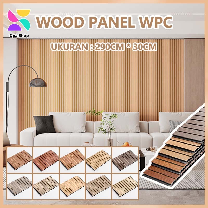Jual Wallpanel WPC Panel Dinding Motif Kayu Bergaris Emas 30x1cm 2.9Meter Woodpanel Dekorasi ...