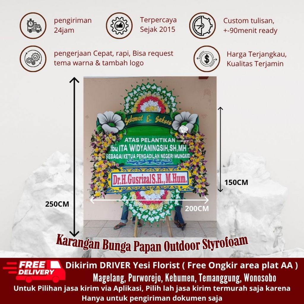 Jual Bunga Papan Wonosobo outdoor I Karangan Bunga Magelang Styrofoam ...