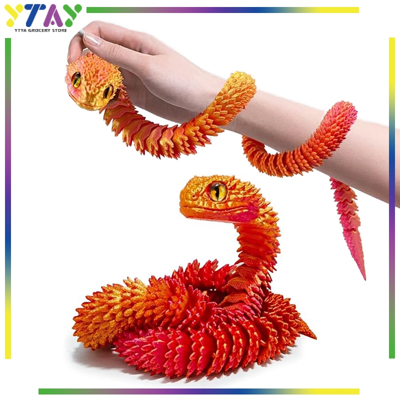 Jual Ular Simulasi Realistis Mainan 3D Printing Multi-Sendi 30cm Mainan ...