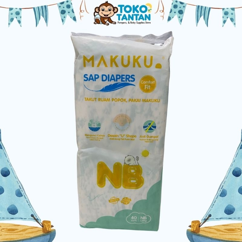 Jual Makuku Sap Diapers Comfort Fit Size NB40 ( perekat ) , S30 , M28 ...
