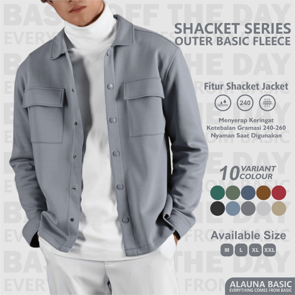 Jual Shacket Jacket - Jaket Pria Fleece Tebal Outer Pria Casual ...