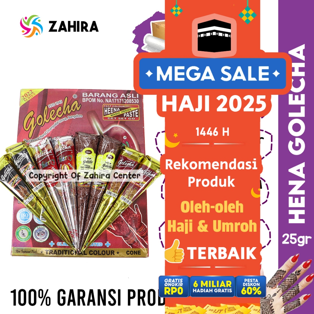 Jual Heena/Henna/Hena Magic Golecha BPOM Warna Maroon Red Hitam Cokelat ...