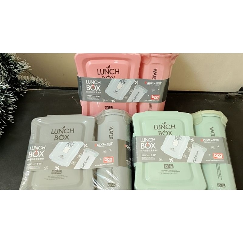 Jual (harvest)Set Lunch Box Viral 3 Warna/Tempat Makan Anak | Shopee ...
