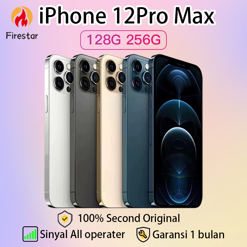 Jual iPhone 12 Pro Max 128GB 256GB Second Original 100% 3u green smartphone Sinyal All Operator ...