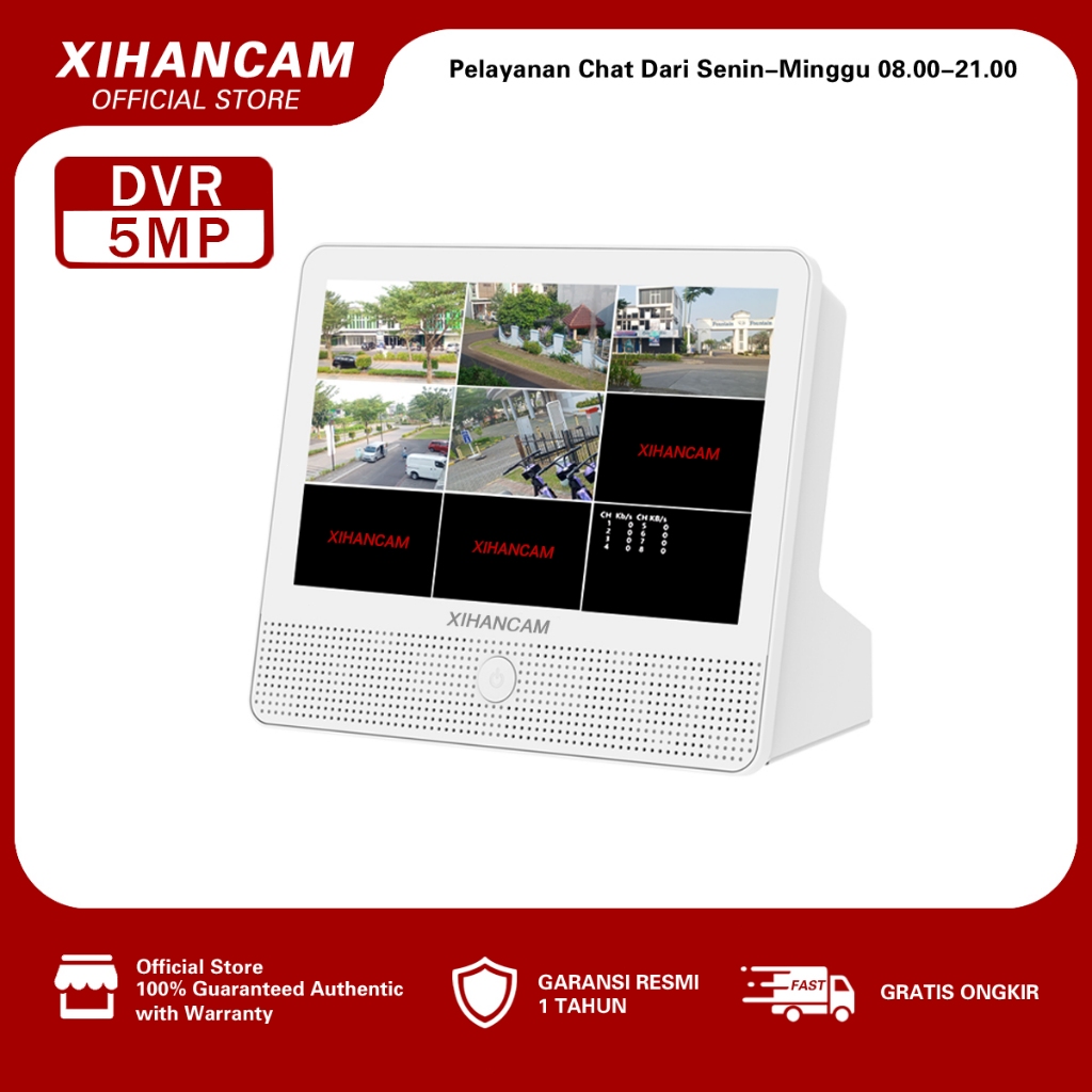 Jual XIHANCAM 5MP DVR Dengan Monitor 8 Channel XVR 8CH Audio Untuk ...