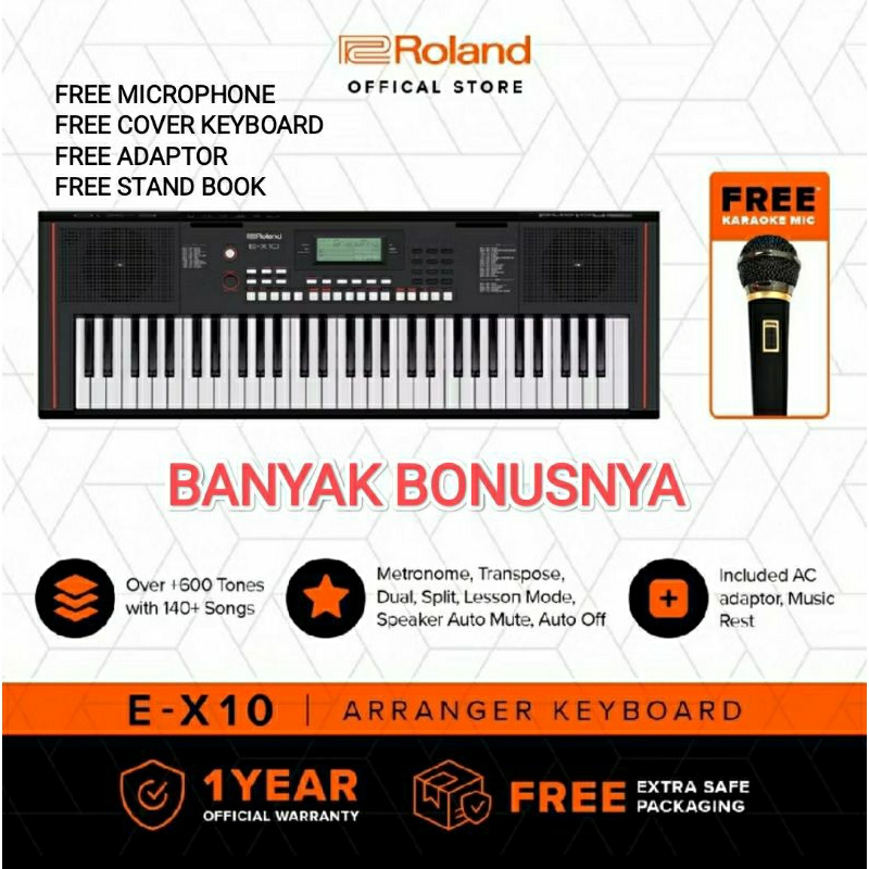 Jual KEYBOARD ARANGGER ROLAND E-X10 EX10 EX-10 EX 10 ORIGINAL (bonus Microphone dan Cover ...