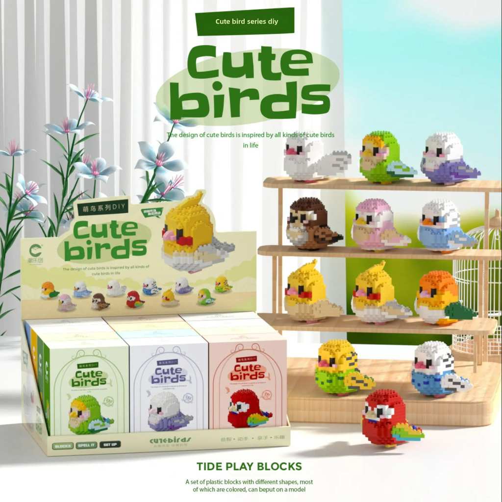 Jual Cute Birds Tide Play Blocks Nano Block Kartun Burung Mini Bricks ...