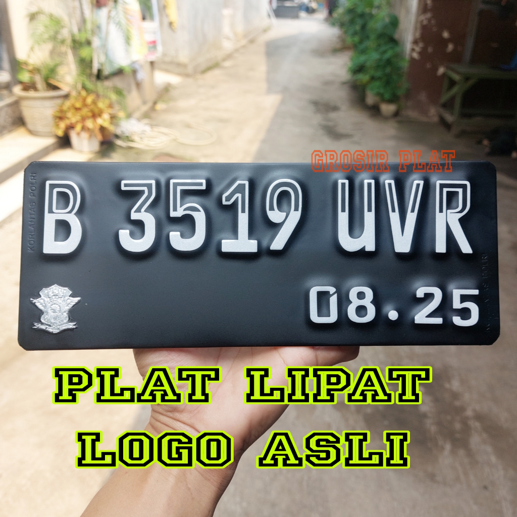 Jual plat motor putih lipat baut tanam variasi bebas custom angka PNM50 ...