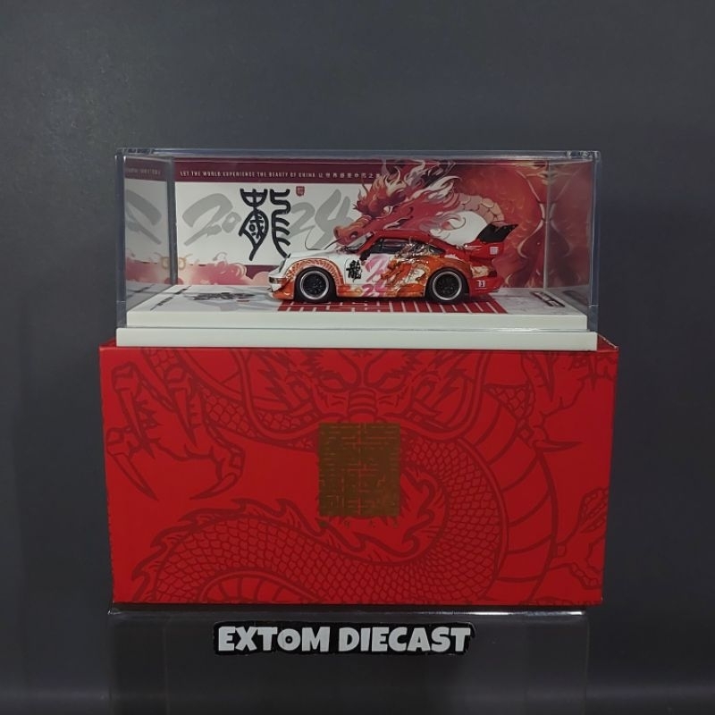 Jual Modern Art Porsche RWB 964 Fortune Dragon High Wing Red | Shopee ...
