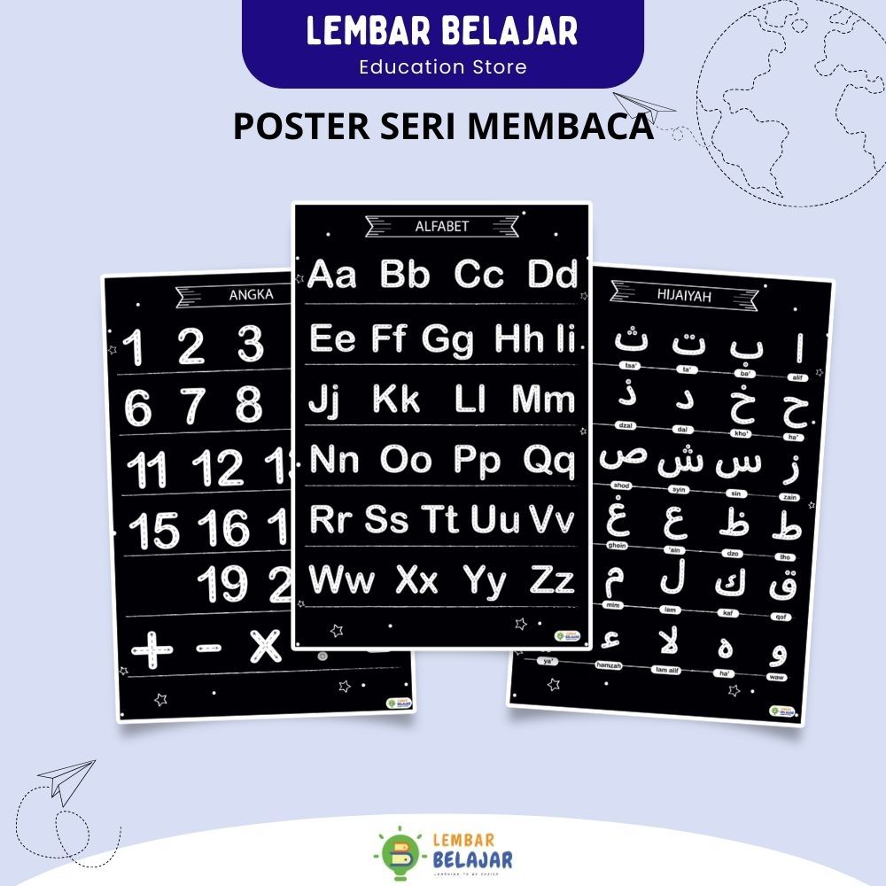 Jual Poster Edukasi Alfabet Angka Hijaiyah - Poster Belajar Membaca ...