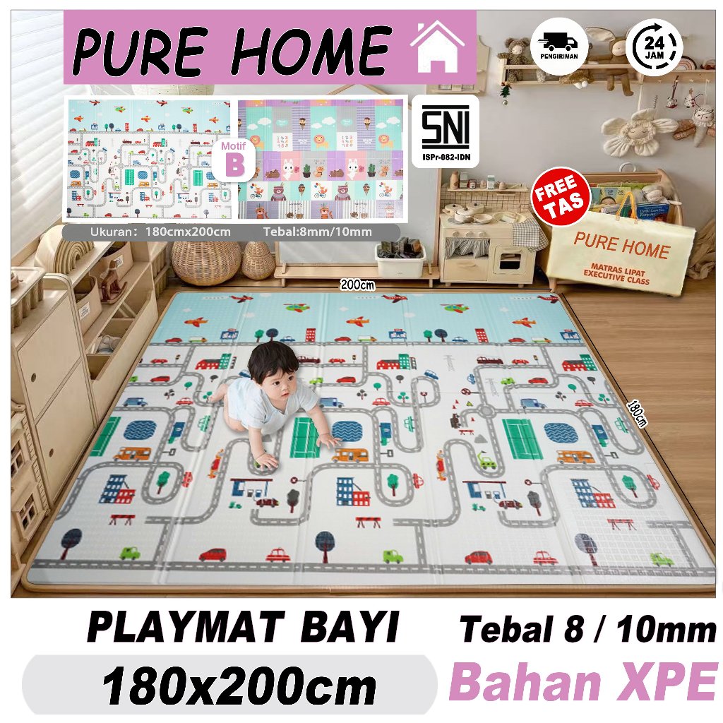 Jual Pure Home - Playmat Bayi Karpet Lipat Bahan Tebal 180x200cm ...