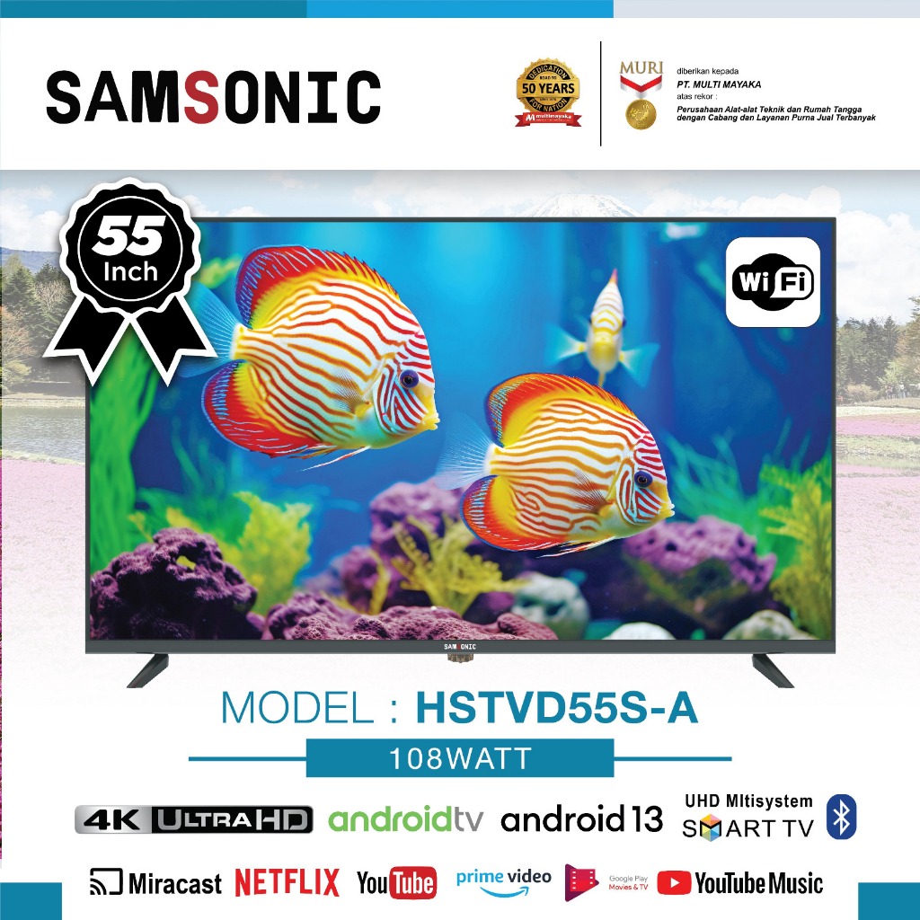 Jual SAMSONIC Smart TV 55 Inch Android 13 HDMI USB Garansi Resmi 1 ...
