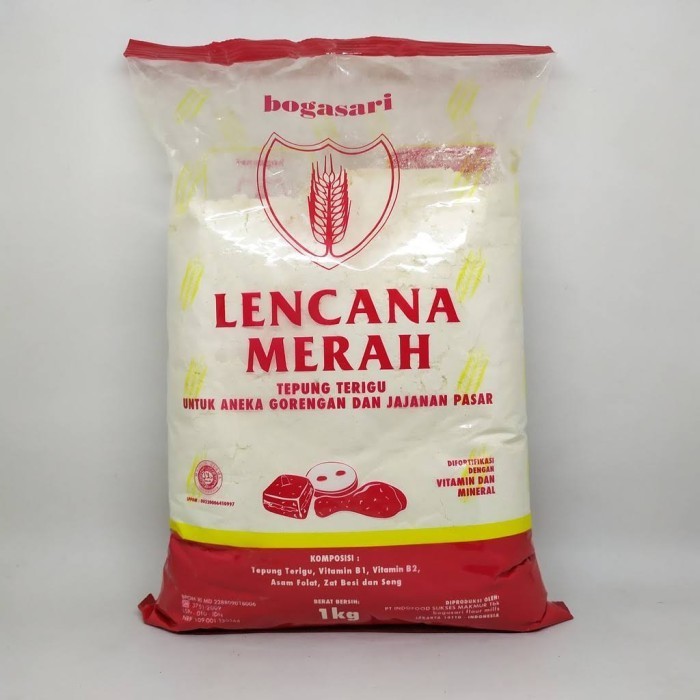 Jual Tepung Terigu Lencana Merah / Tepung LM kemasan 1 kg/ tepung ...