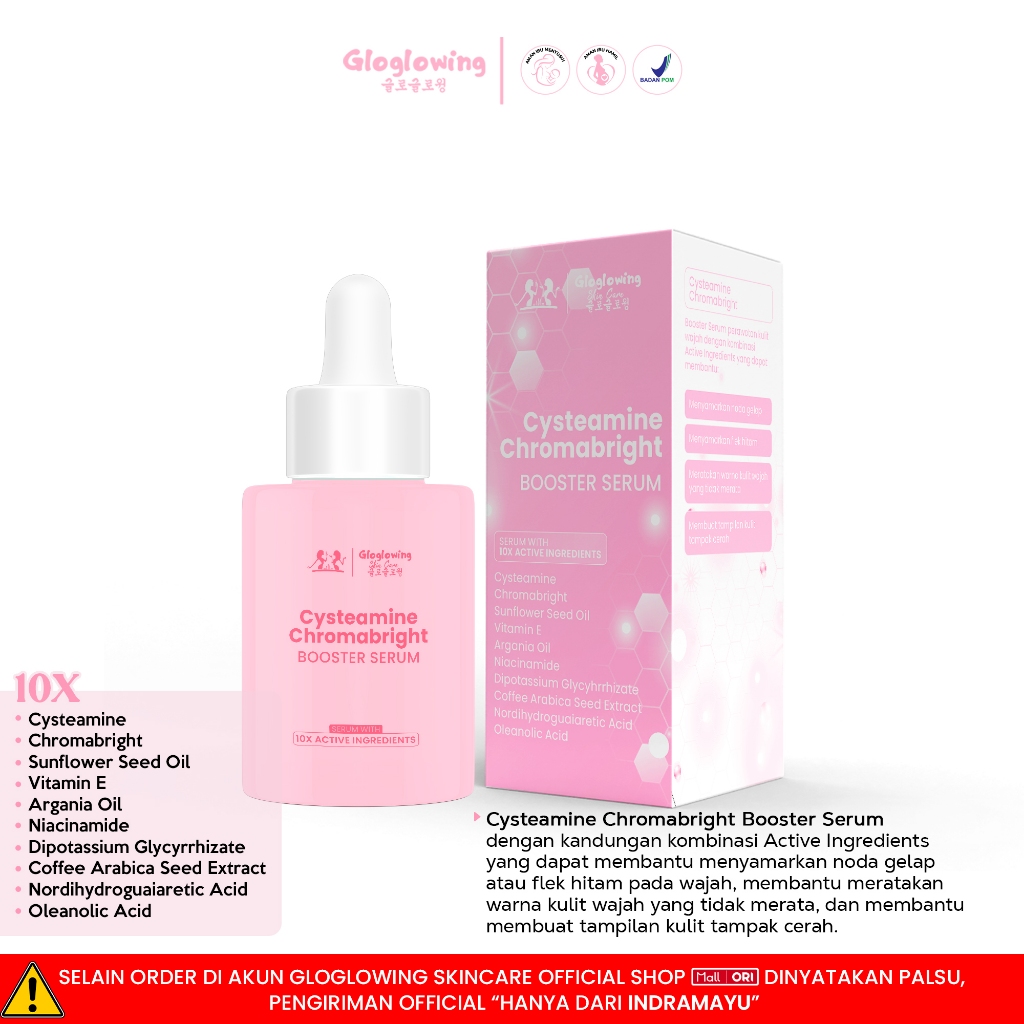 Jual GLOGLOWING Cysteamine Chromabright Booster Serum 20ml | Shopee ...