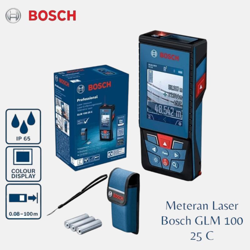 Jual Bosch GLM 100 25C Meteran Laser Bosch 100 M Meteran Digital Bosch ...