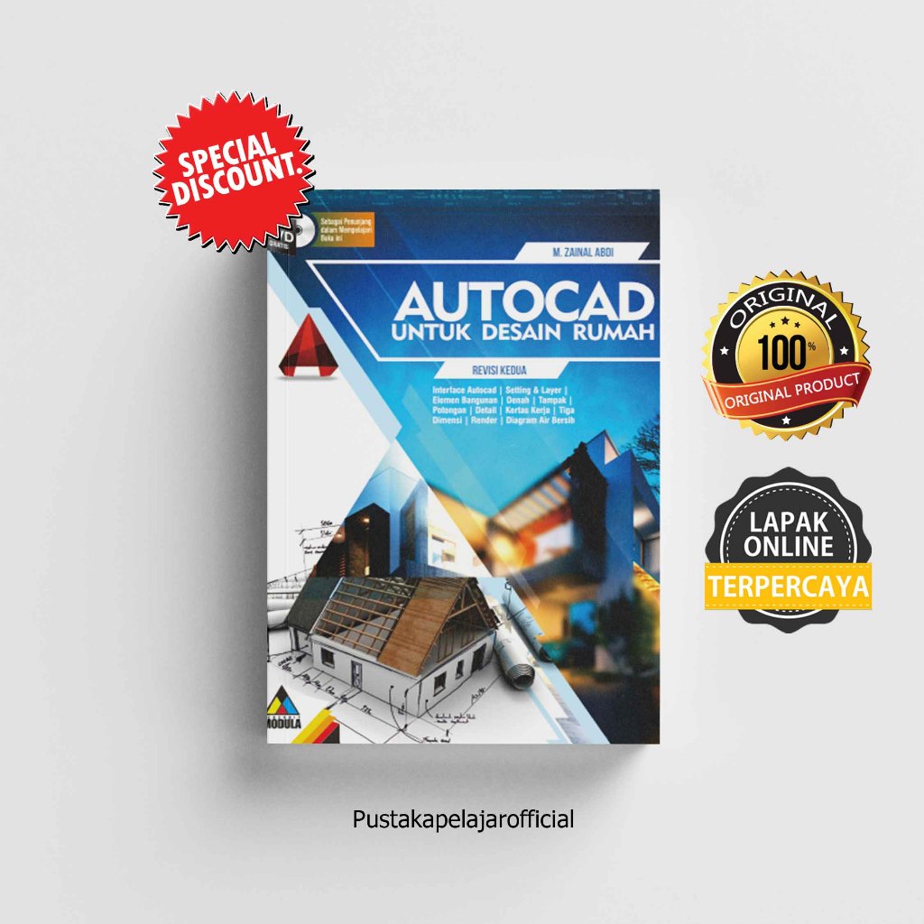 Jual Buku AUTOCAD Untuk Desain Rumah Revisi Kedua + DVD - M. Zainal Abdi - Modula | Shopee Indonesia