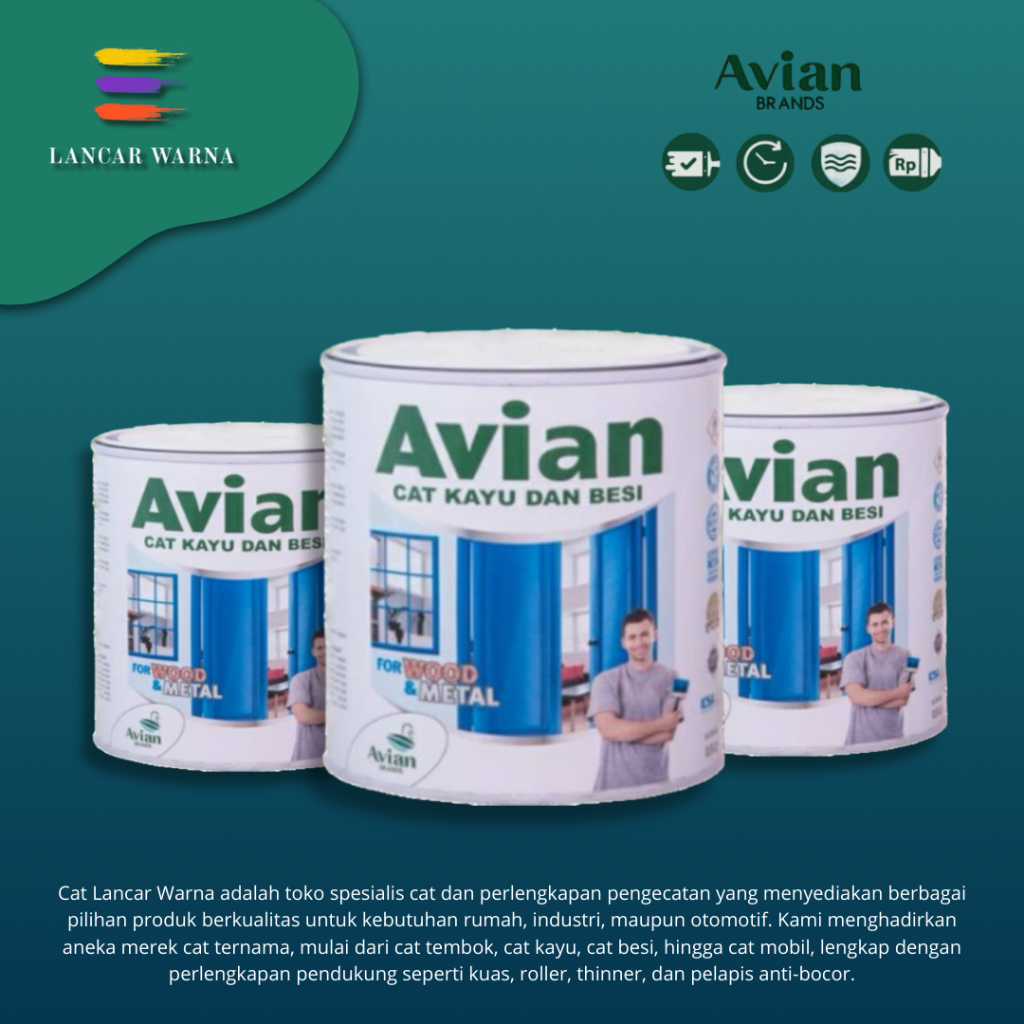 Jual Avian Cat Kayu & Besi 1kg – Cat Serbaguna untuk Permukaan Kayu dan ...