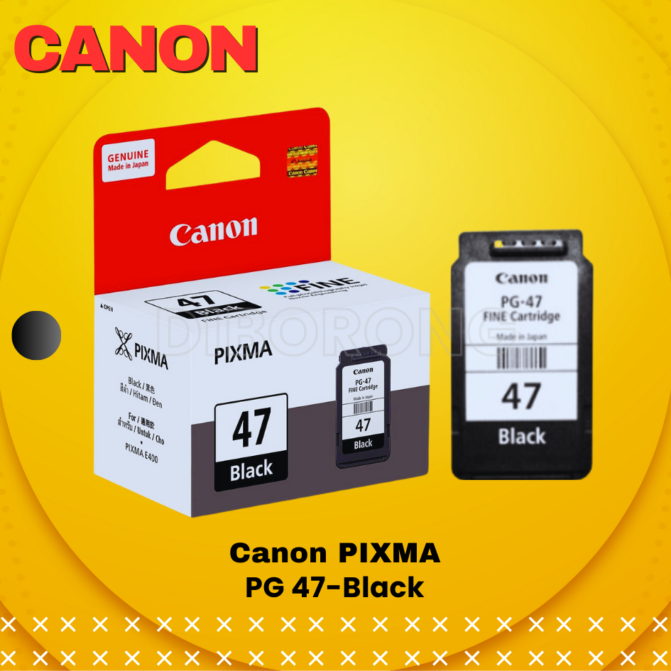 Jual Tinta Canon PG-47 Black Hitam Original 100% | Shopee Indonesia