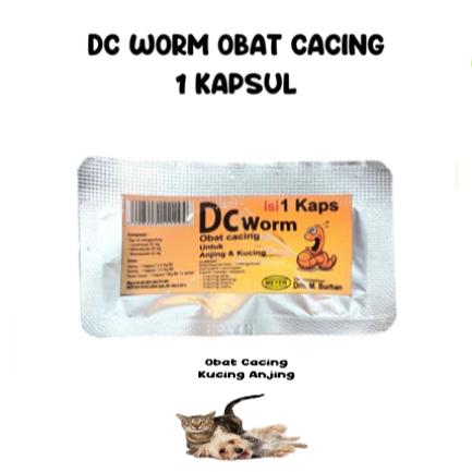 Jual DC Worm Kapsul / Obat Cacing Kucing / Obat Cacing Anjing / Obat ...