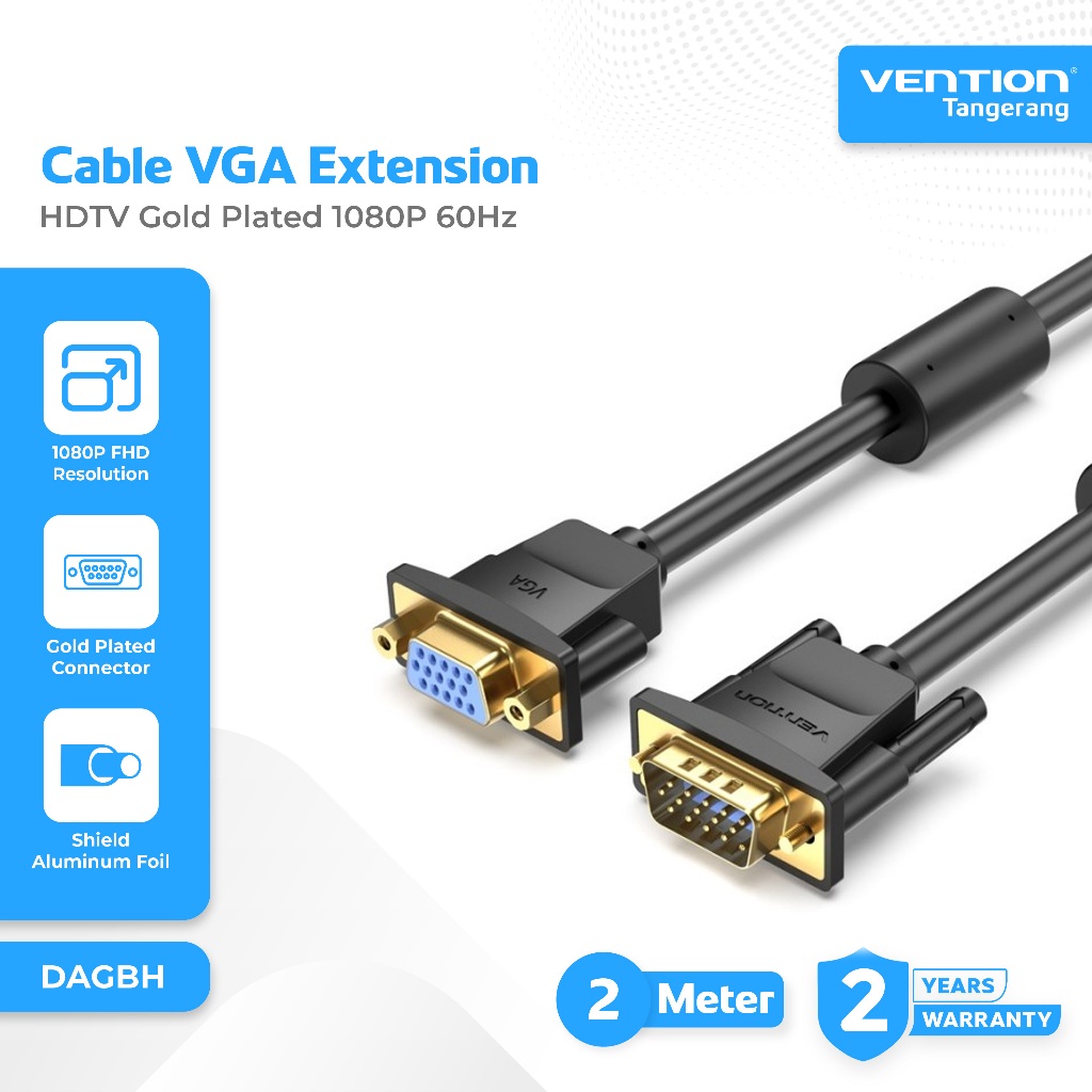Jual Vention Kabel VGA Extension Male to VGA Female Digital Video HDTV ...