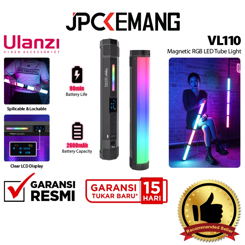 Jual Ulanzi VL110 Magnetic RGB LED Tube Light Stick 24cm 2660 Ulanzi VL ...