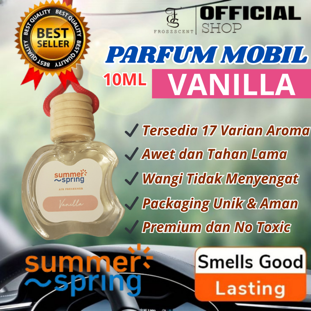 Jual Parfum Mobil Premium Wangi Tahan Lama Botol Apel Gantung Vanilla ...