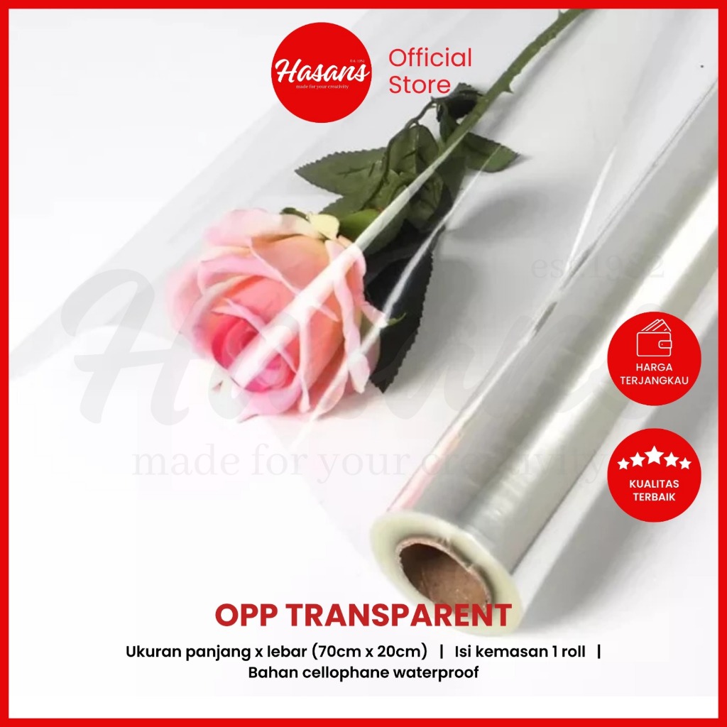 Jual [1 Roll] Kertas Buket Bunga Bening Transparan / Kertas Plastik ...