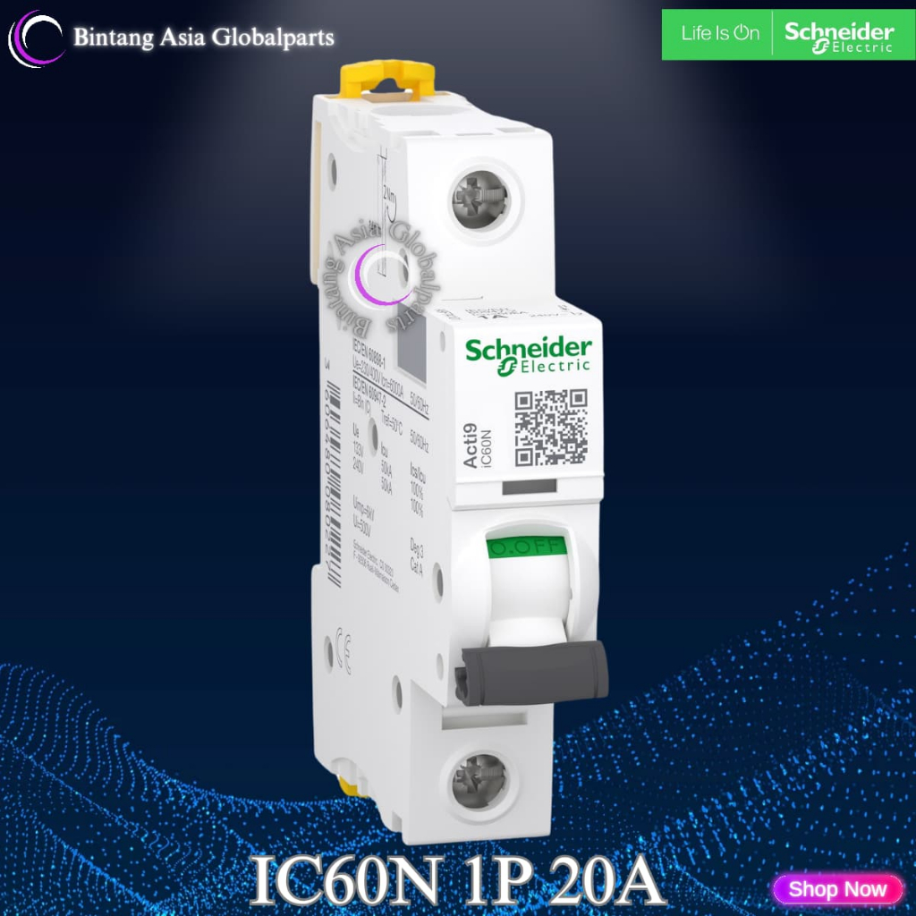 Jual MCB 1p 20a Schneider iC60N Original / MCB 1 Phase 20 Ampere ...
