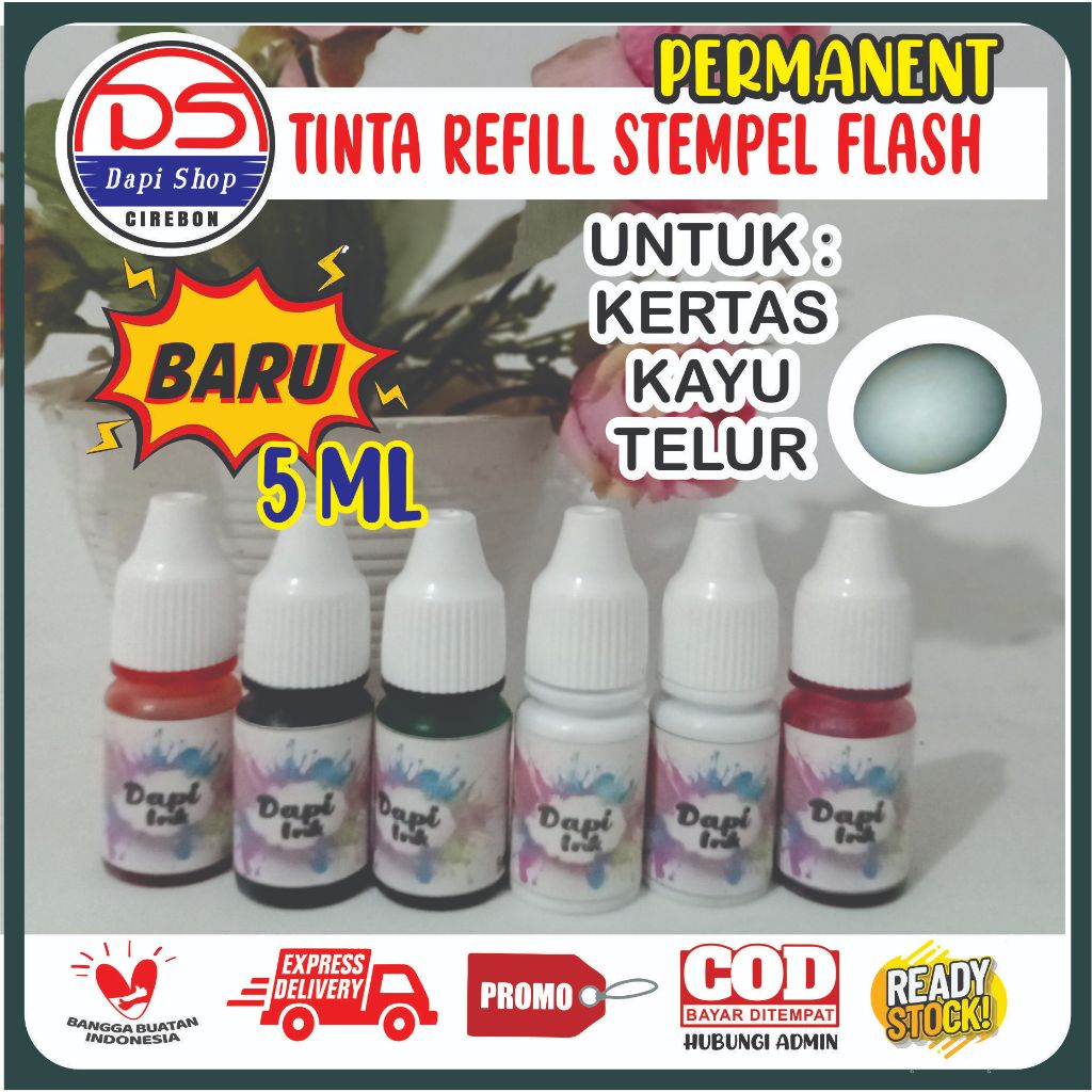 Jual TINTA REFILL STEMPEL FLASH PERMANENT MEDIA KERTAS KAYU TELUR UNGU ...