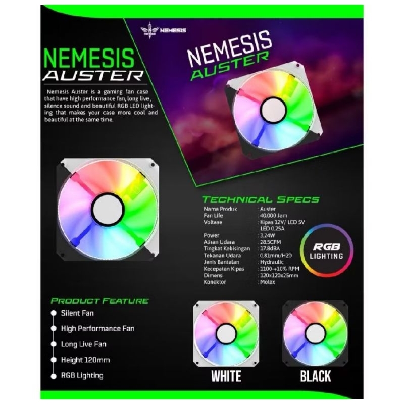 Jual NYK Nemesis Fan Casing AUSTER RGB Fan CPU | Shopee Indonesia