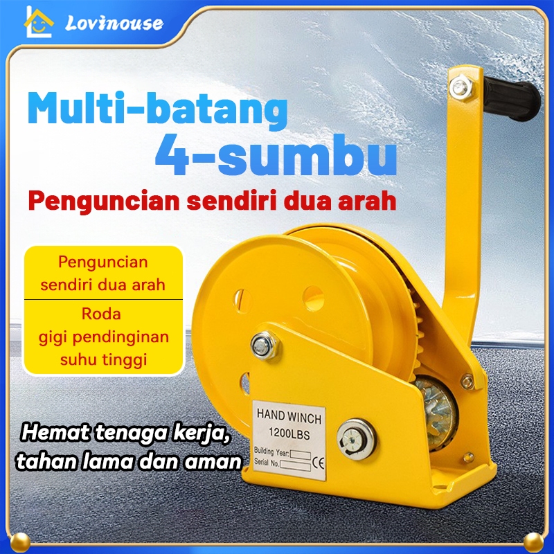 Jual Hand Winch Katrol Tangan Manual 1200 LBS 2600 LBS Kapal Boat Sling ...