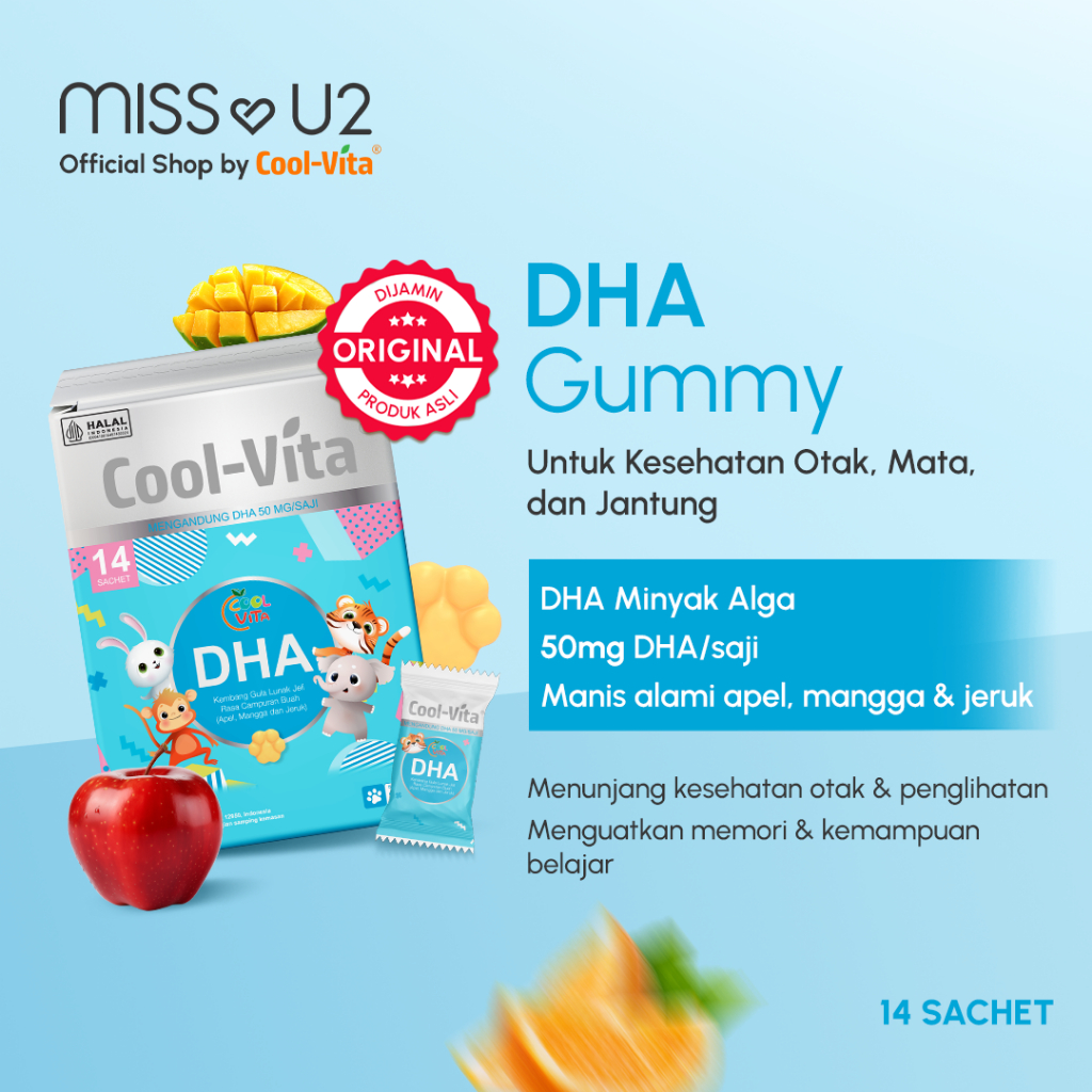 Jual COOLVITA ORIGINAL 1 BOX DHA GUMMY Rasa Apel, Mangga, dan Jeruk | Untuk si Kecil yang Aktif ...