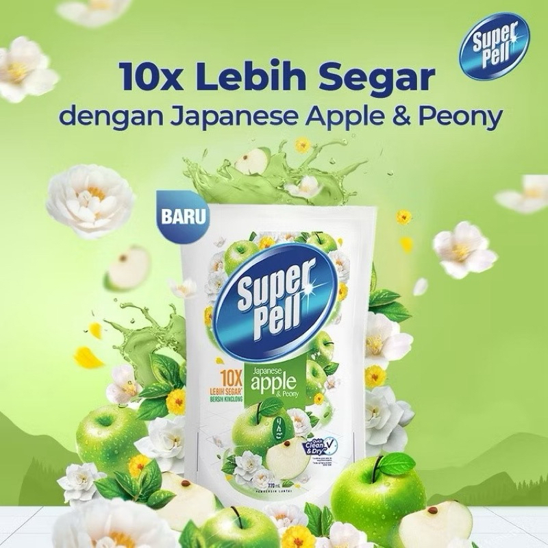 Jual SuperPell Pembersih Lantai Pel Lantai Harum & Wangi Japanese Apple ...