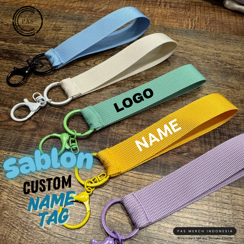 Jual Custom name tag webbing gantungan tas warna warni | Shopee Indonesia