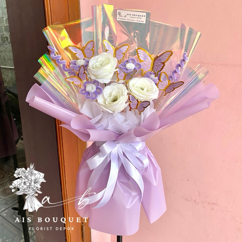 Jual Buket Kawat Bulu Buket Bunga Flower Bouquet Buket Pipe