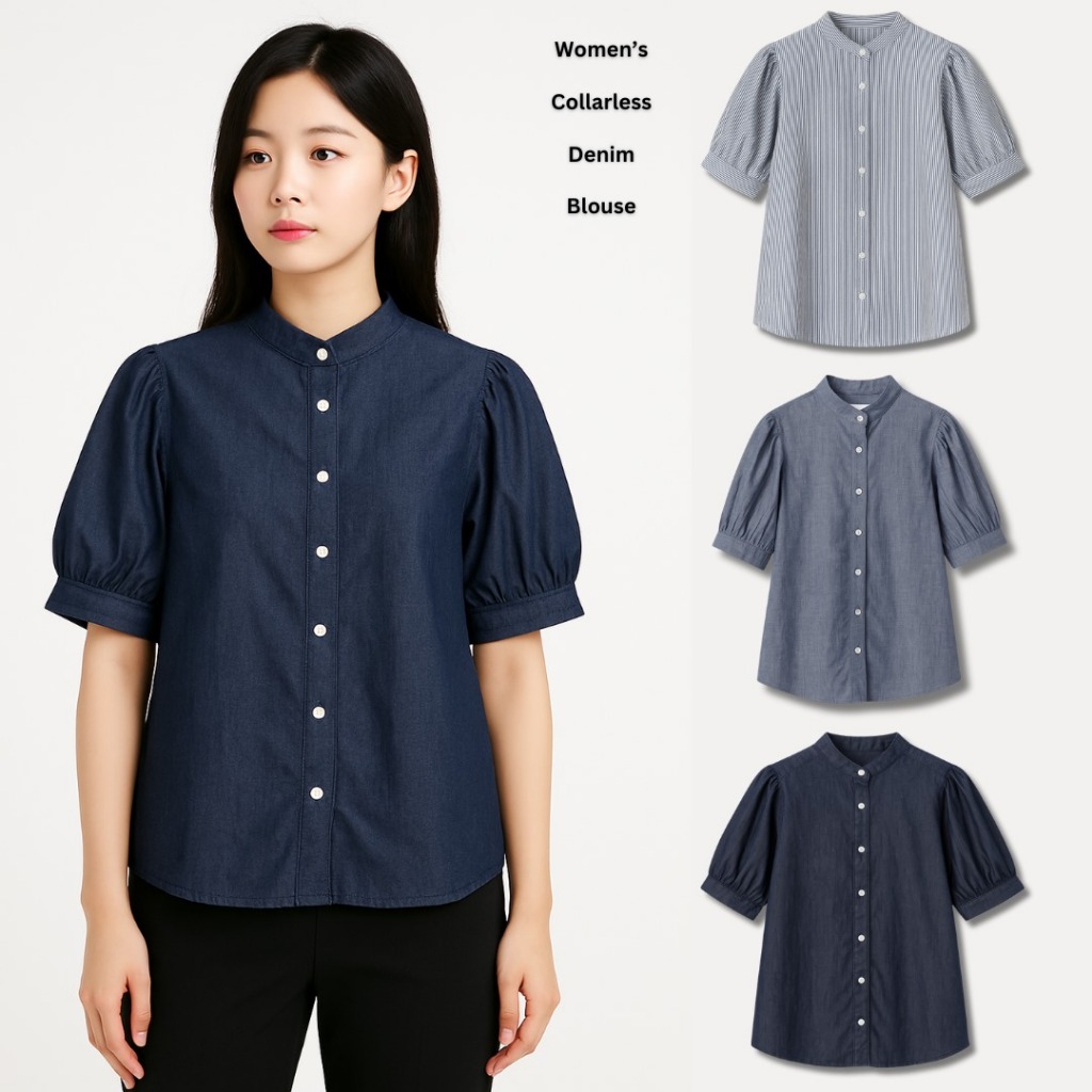 Jual Blouse Wanita Lengan Pendek Soft Linen (UNQ444 LINEN PUFF BL ...