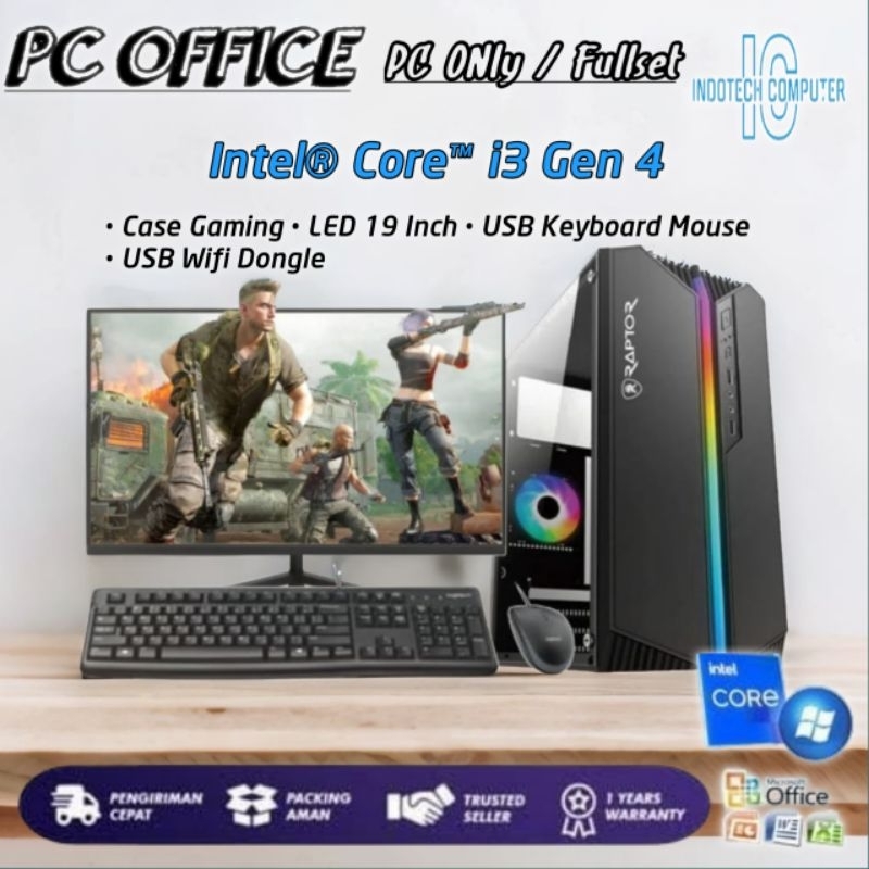Jual Komputer PC Rakitan Core i3 4130 Case Gaming PC Only / Fullset Siap Pakai | Shopee Indonesia