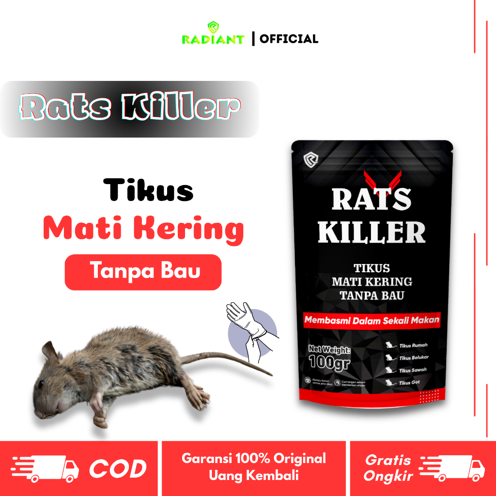 Jual RATS KILLER 100gr Racun Tikus Mati Kering Tidak Berbau | Shopee ...