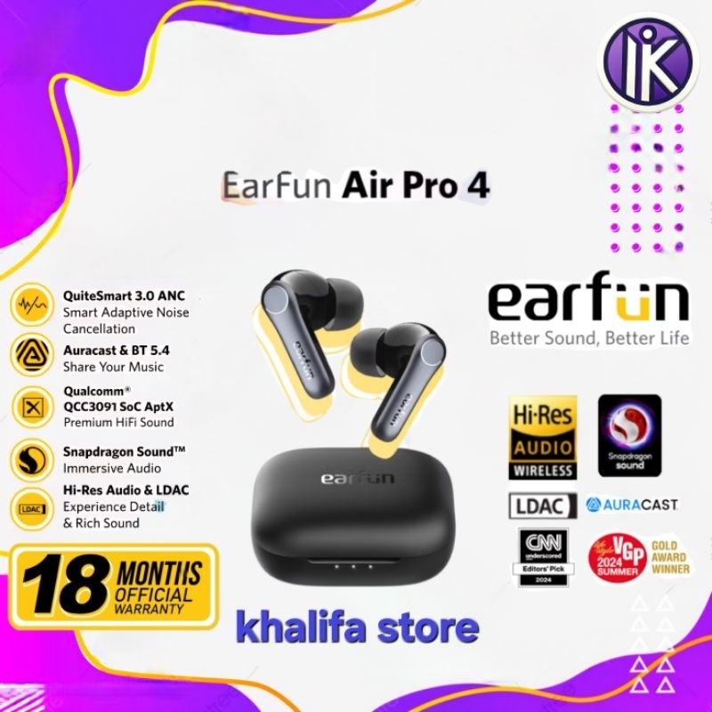 Jual EarFun Air Pro 4 ANC TWS with Snapdragon LDAC Audio & Auracast ...