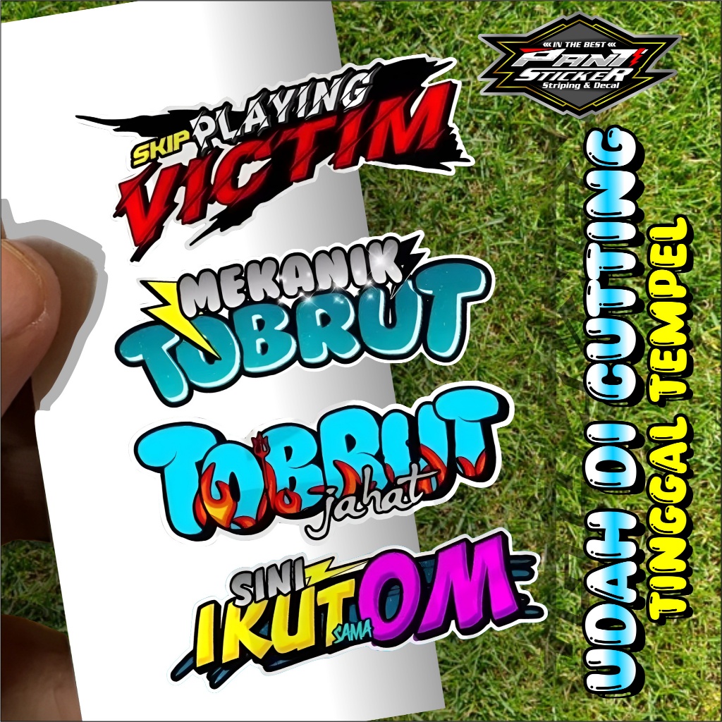 Jual PC1 Stiker Kata Sticker Pack TINGGAL TEMPEL Skip Playing Victim ...