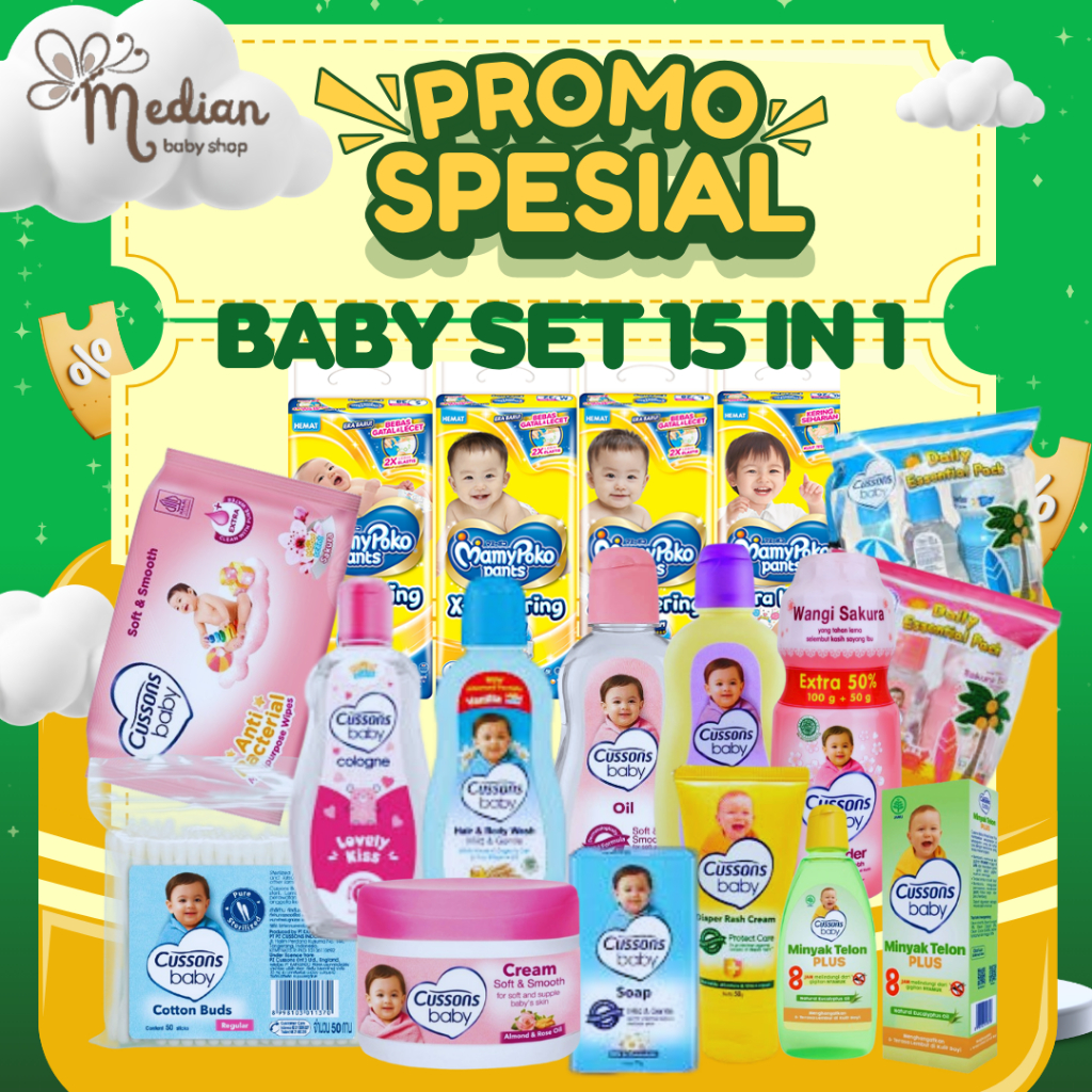 Jual CUSSONS BABY SET 15 in 1 PAKET Perawatan Bayi baru lahir Komplit ...