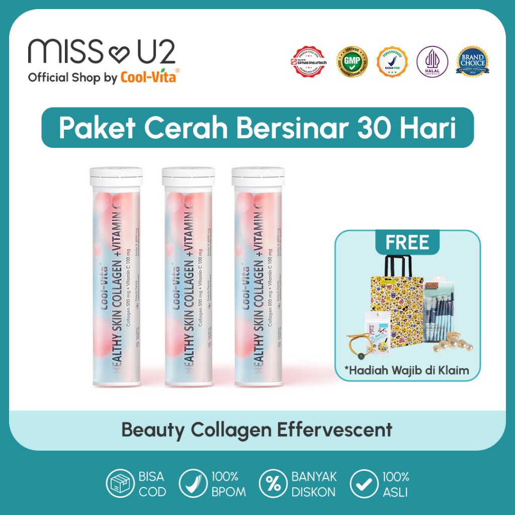 Jual [60 Tablet - 3 Tube] COOLVITA ORIGINAL PAKET GLOWING ALAMI ...