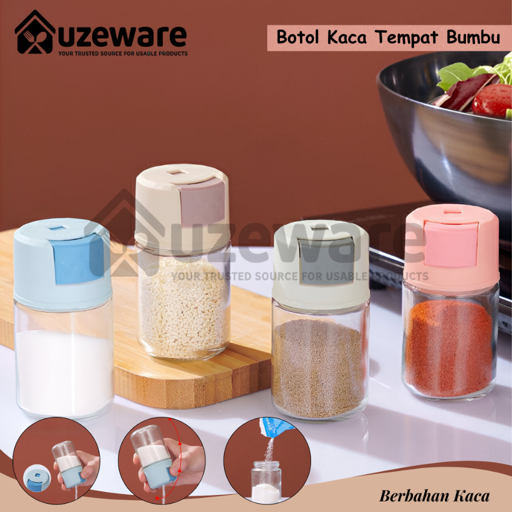 Jual Uzeware Tempat Bumbu dapur Botol Unik Tempat Garam Gula Lada ...