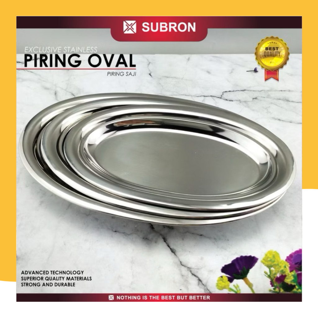 Jual Subron Piring Saji Oval Ikan Sate Tebal Stainless Steel | Shopee ...