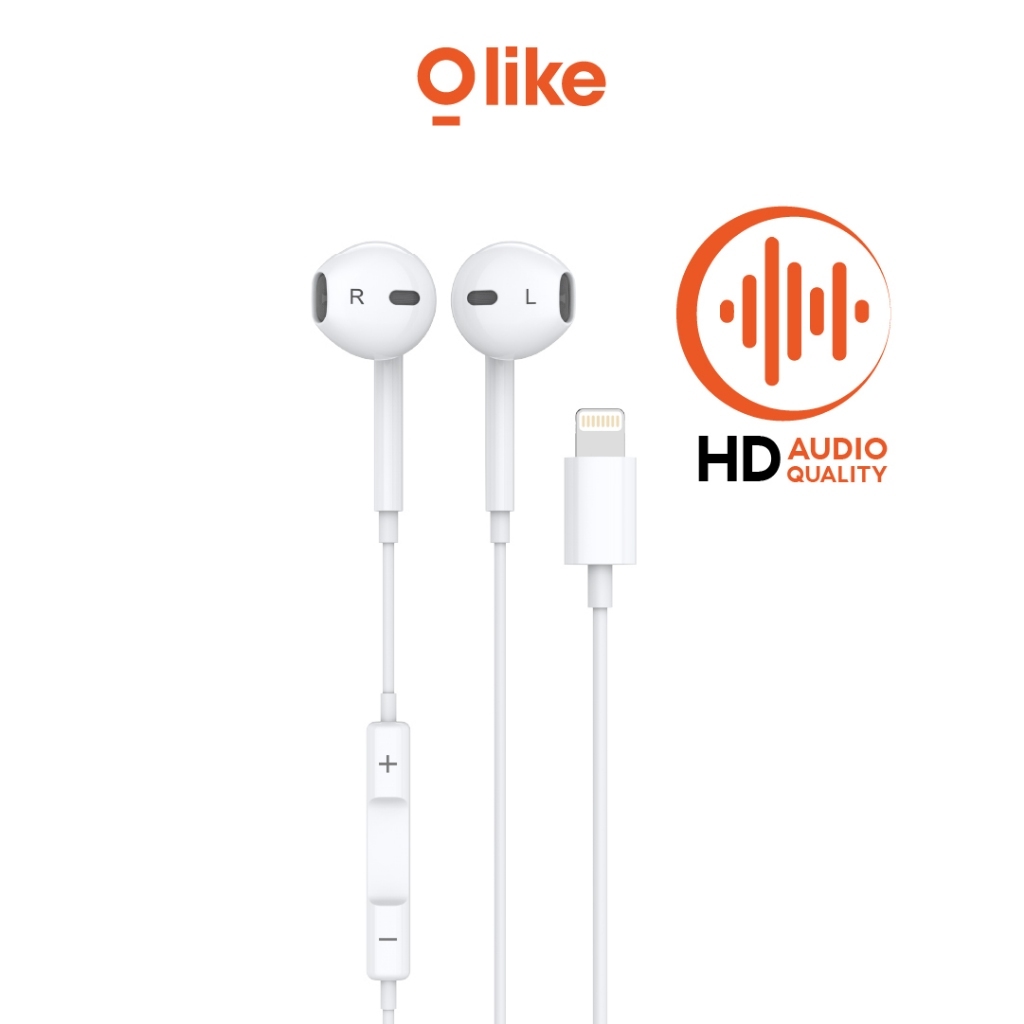 Jual Olike Mic E12 Wired Earphone Handsfree Headset Lightning Iphone ...